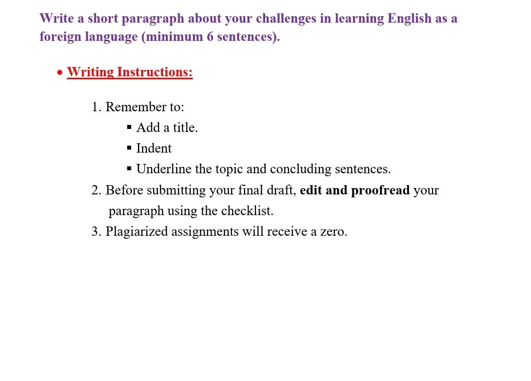 Solved Write a short paragraph about your challenges in | Chegg.com
