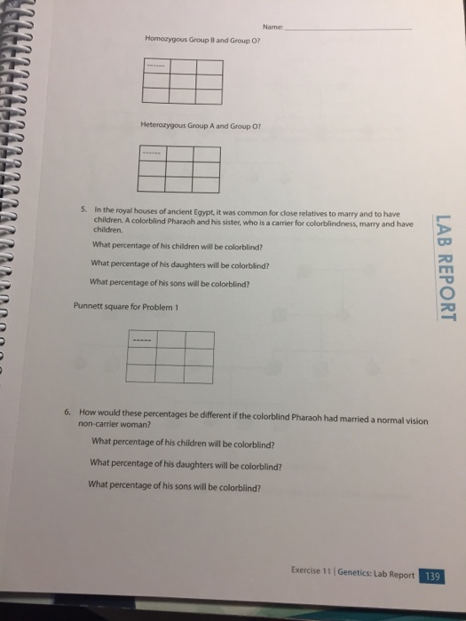 Solved EXERCISE 11: LAB REPORT Genetics Name: Date: 1. In | Chegg.com