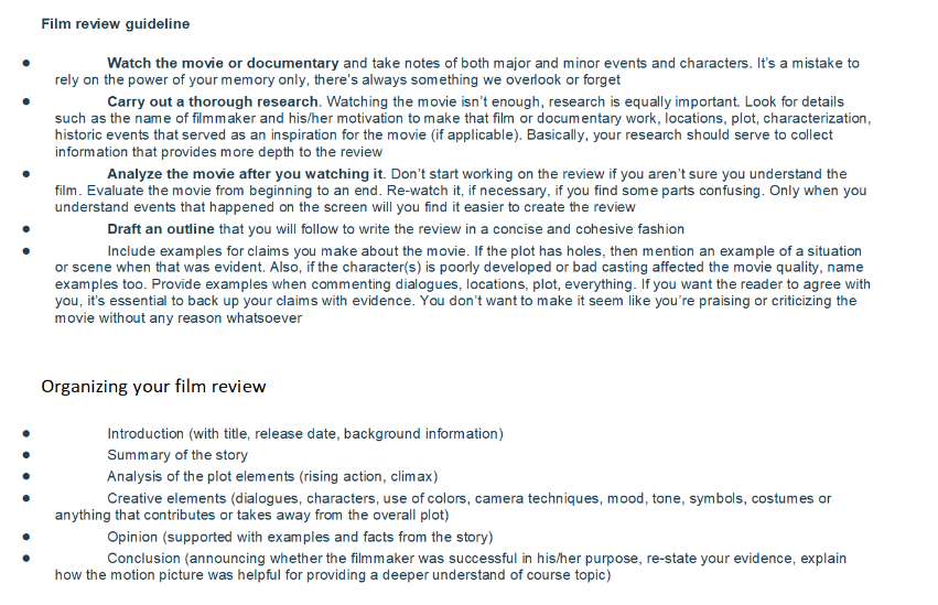 movie review for openheimer .Film review | Chegg.com