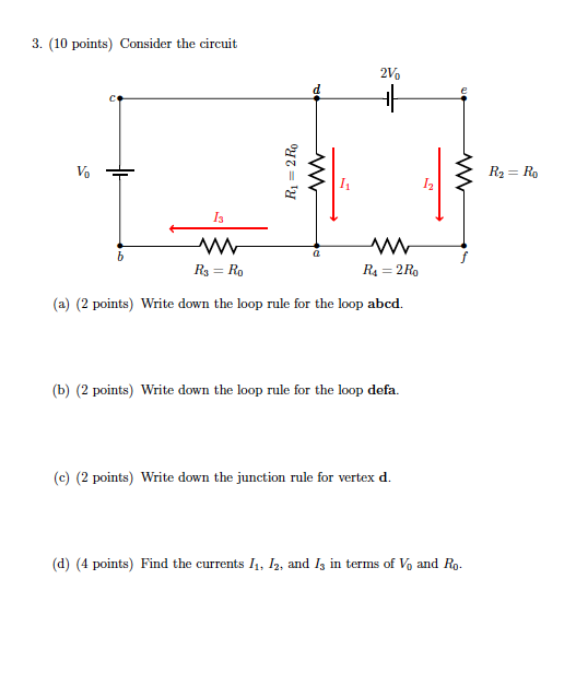 Solved 3. (10 points) Consider the circuit = 2 R. V > R=RO R | Chegg.com