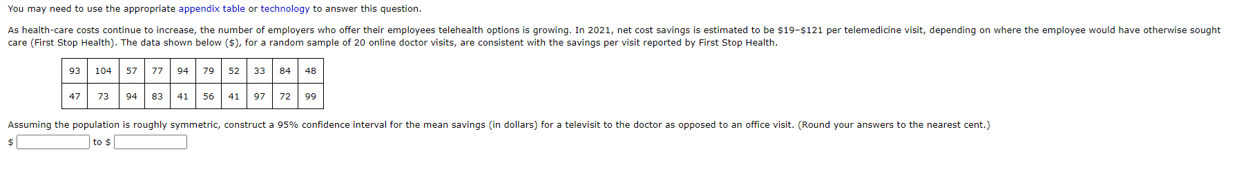 Solved ou may need to use the appropriate appendix table or | Chegg.com