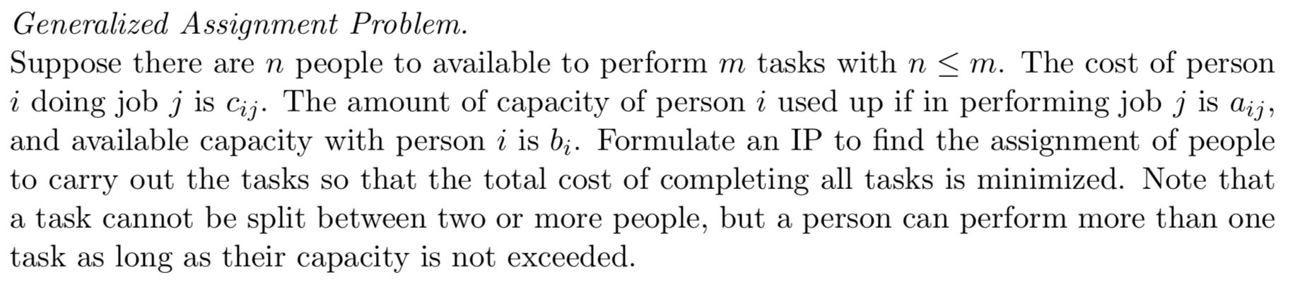 Generalized Assignment Problem Suppose there are n | Chegg.com