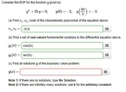 Solved Consider the BVP for the function y given by (a) Find | Chegg.com