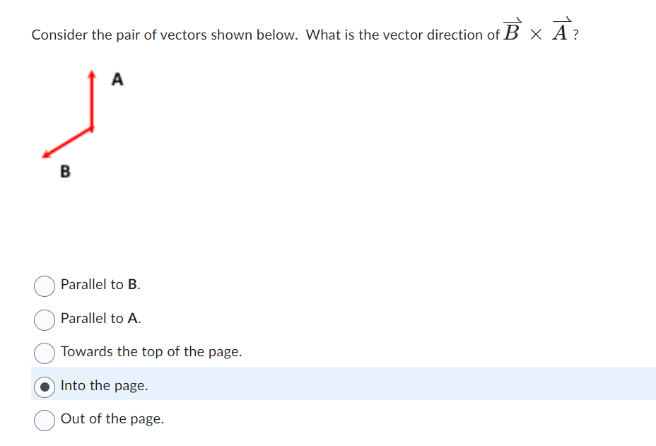 Solved Consider the pair of vectors shown below. What is the | Chegg.com