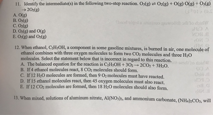 Solved 11. Identify the intermediate(s) in the following | Chegg.com