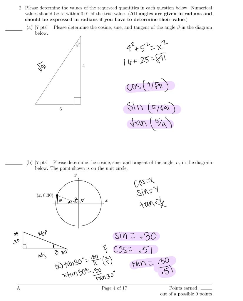 Solved 2. Please determine the values of the requested | Chegg.com