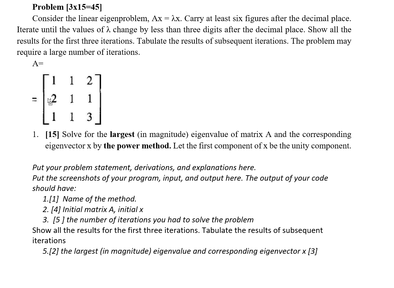 Solved Problem (3x15=45] Consider the linear eigenproblem, | Chegg.com
