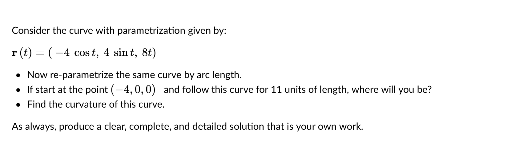 Solved Consider the curve with parametrization given by: | Chegg.com