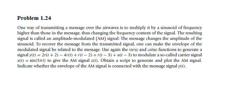Problem 1.24 One way of transmitting a message over | Chegg.com