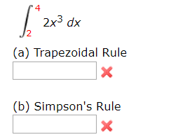 Solved Consider the error formulas. Trapezoidal Rule | Chegg.com