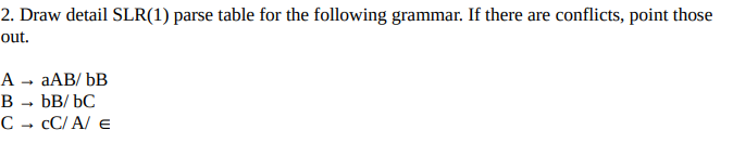 Solved first find slr(1) diagram, from that find slr(1) | Chegg.com