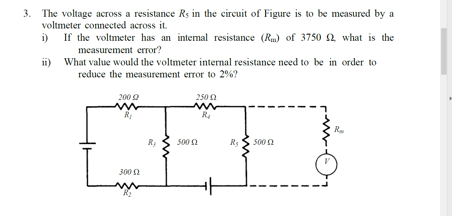Solved 3. The voltage across a resistance R5 in the circuit | Chegg.com