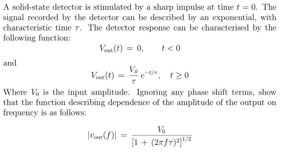 Solved A solid-state detector is stimulated by a sharp | Chegg.com
