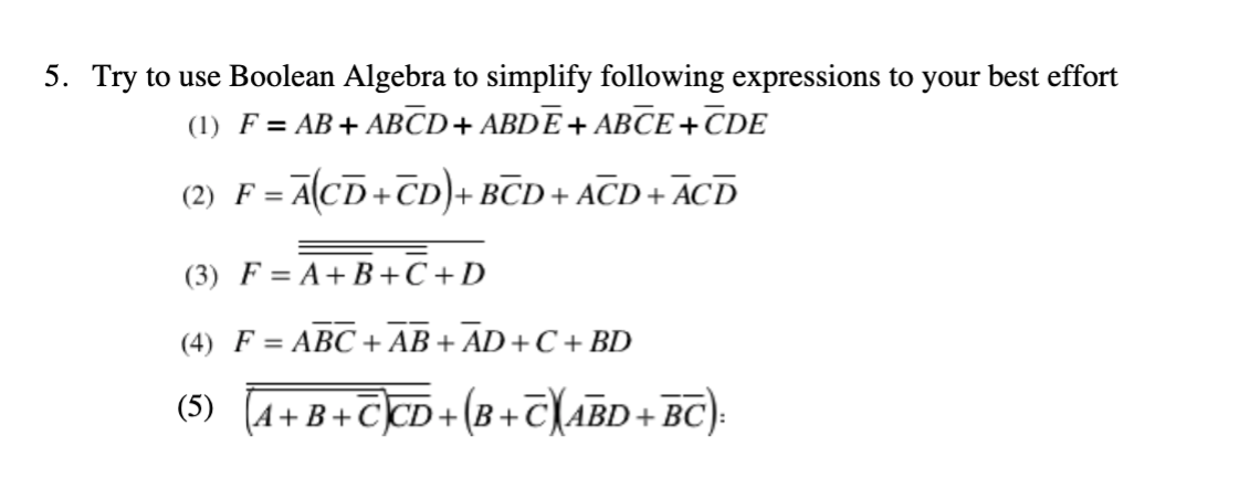 Try to use Boolean Algebra to simplify following | Chegg.com