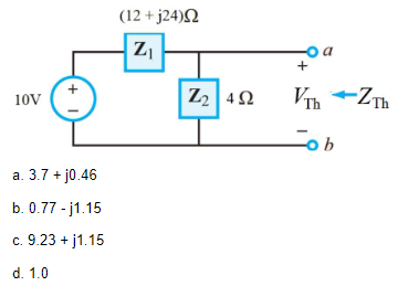 Solved The open circuit voltage 𝐕Th = _____V for the | Chegg.com