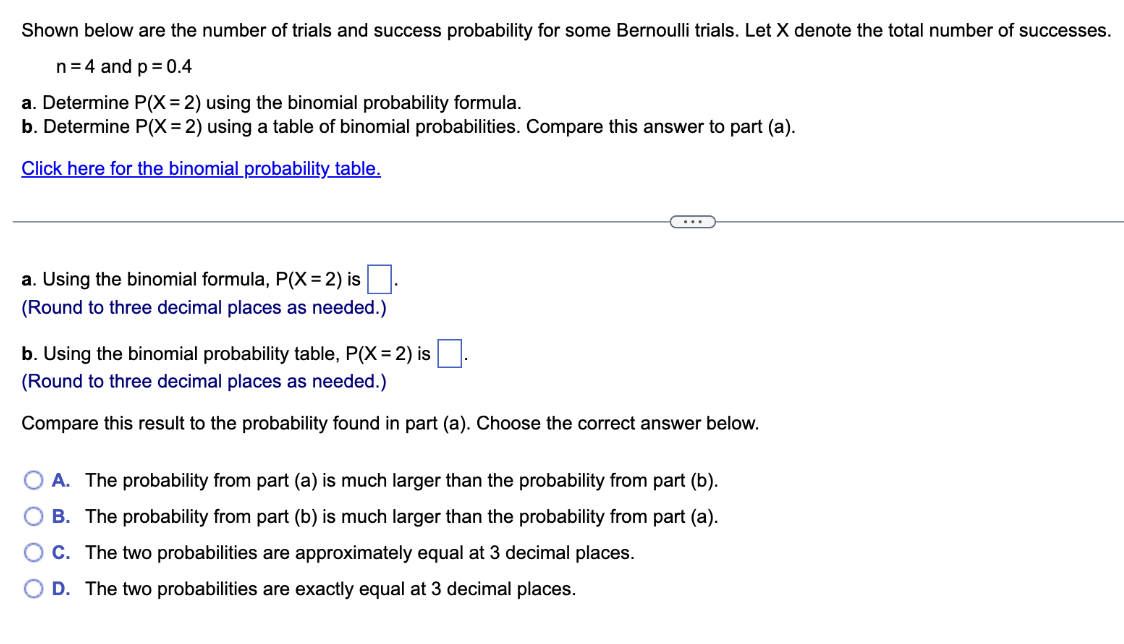 Solved Shown below are the number of trials and success | Chegg.com