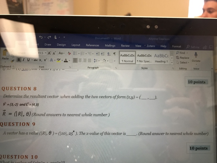 Solved Document1 Word Draw Design Layout References Mailings | Chegg.com