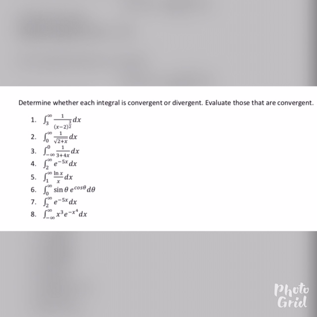 Solved Determine whether each integral is convergent or | Chegg.com