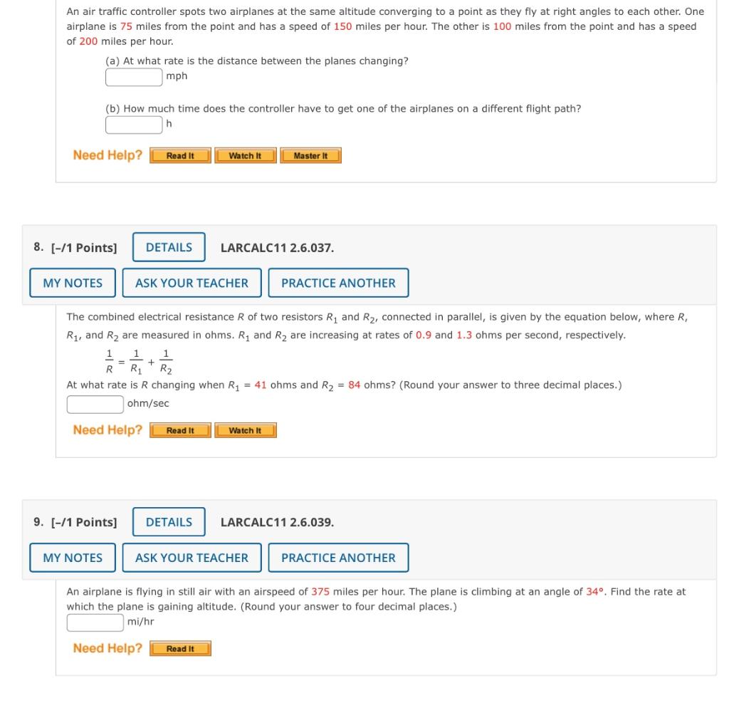 Solved An air traffic controller spots two airplanes at the | Chegg.com