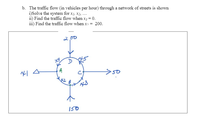 Solved b. The traffic flow (in vehicles per hour) through a | Chegg.com