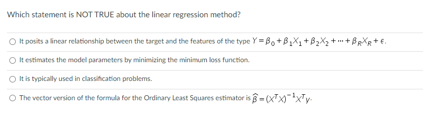 Solved Which statement is NOT TRUE about the linear | Chegg.com