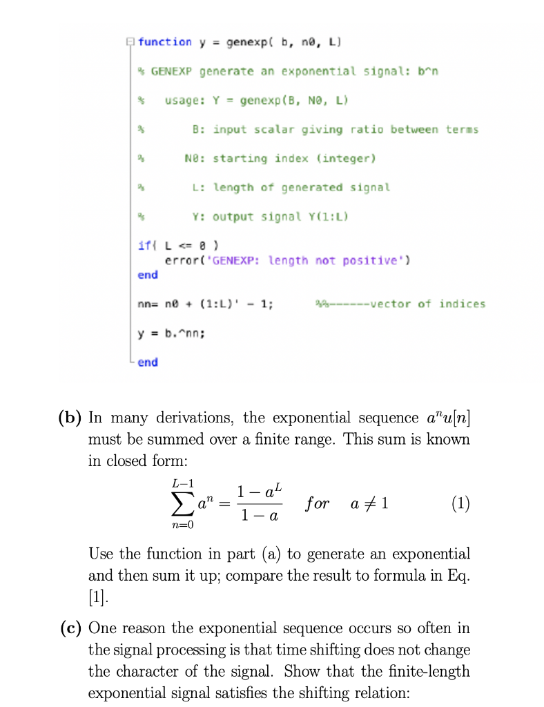 Solved (a) Study the following MATLAB function to see how it | Chegg.com
