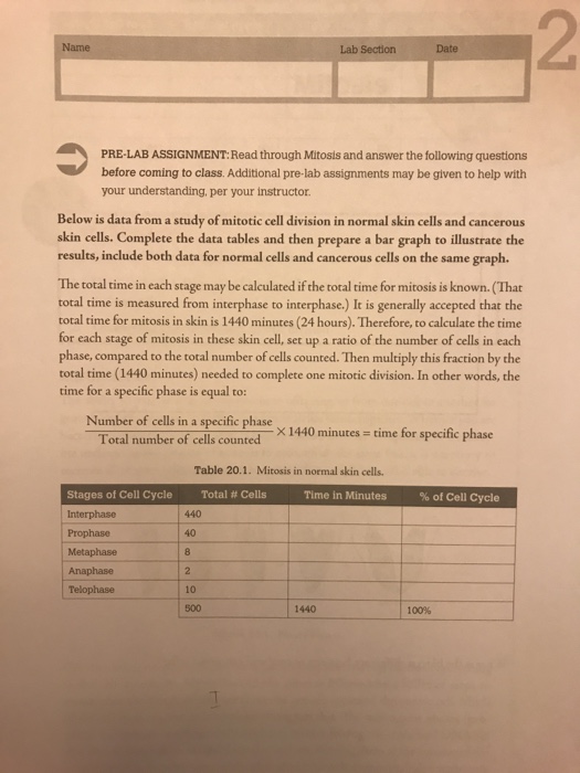 Solved 2 Name Lab Section Date PRE-LAB ASSIGNMENT: Read | Chegg.com