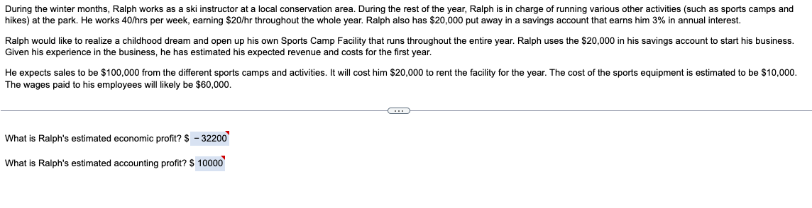 Solved During the winter months, Ralph works as a ski | Chegg.com