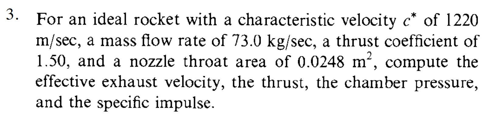 3. For an ideal rocket with a characteristic velocity | Chegg.com