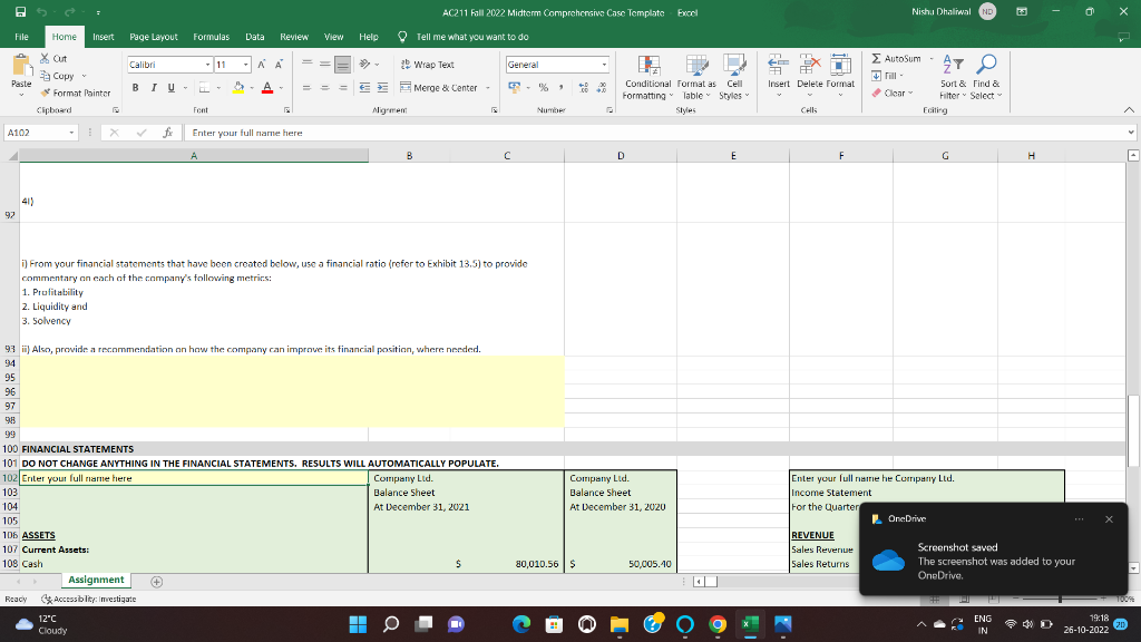 INSTRUCTIONS: STEP 1: INPUTS - Enter numbers in the | Chegg.com