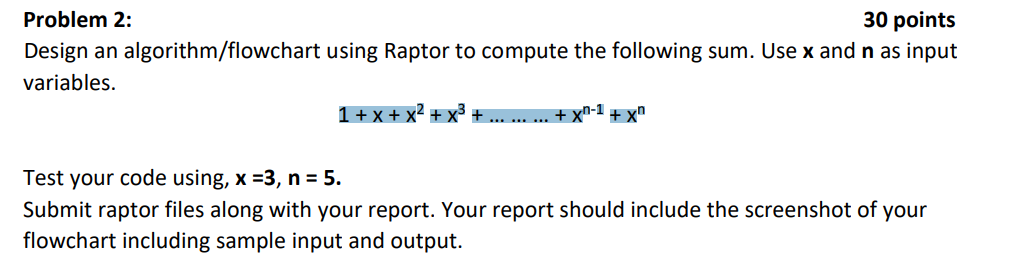 Solved pleae dodwnload the raptor program and make it in | Chegg.com
