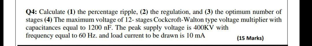 Solved Q4: Calculate (1) the percentage ripple, (2) the | Chegg.com