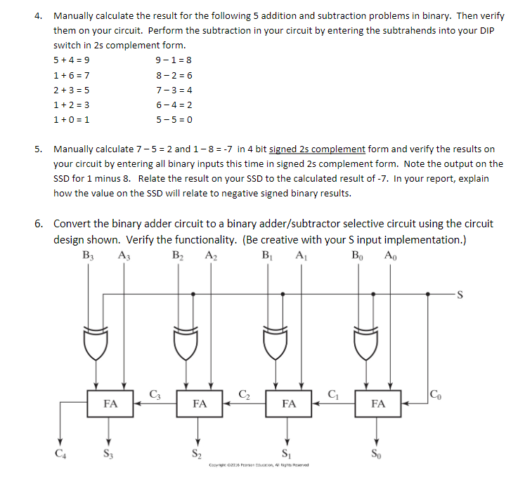 Solved ELT 111/231 Adder-Subtractor Lab Use the Full Adder | Chegg.com
