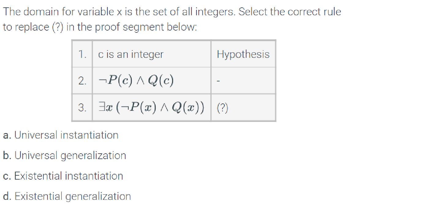 Solved The domain for variable x is the set of all integers. | Chegg.com