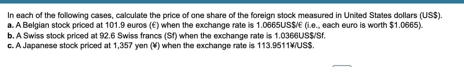 Solved In each of the following cases, calculate the price | Chegg.com