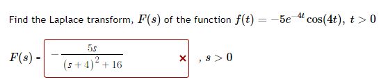 Solved Find the Laplace transform, F(s) of the function | Chegg.com