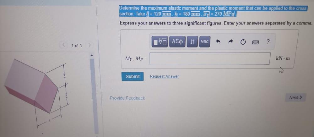 Solved Determine the maximum elastic moment and the plastic | Chegg.com