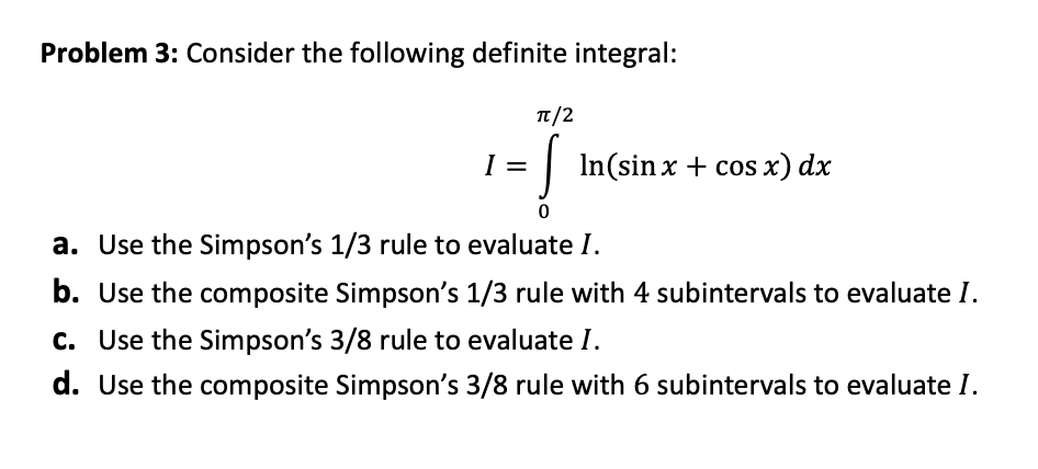 Solved Problem 3: Consider the following definite | Chegg.com