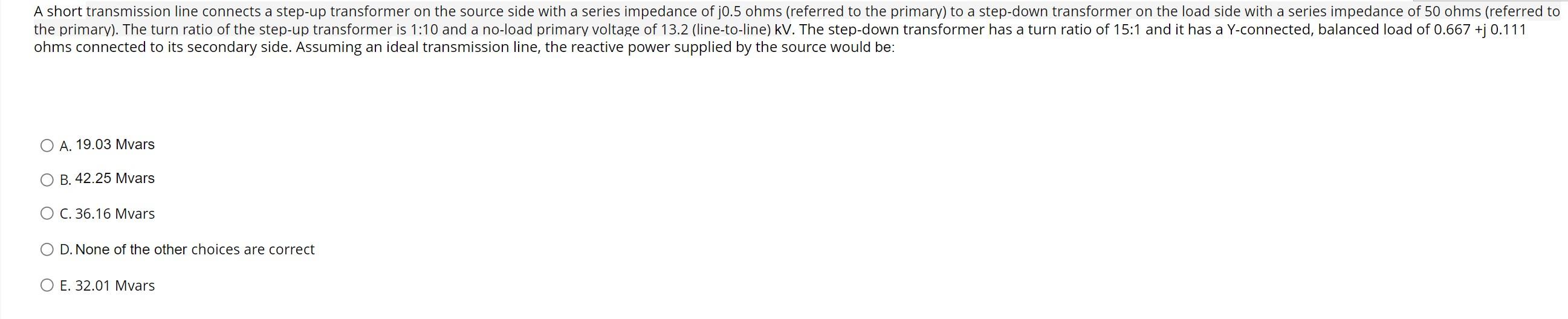 Solved A short transmission line connects a step-up | Chegg.com