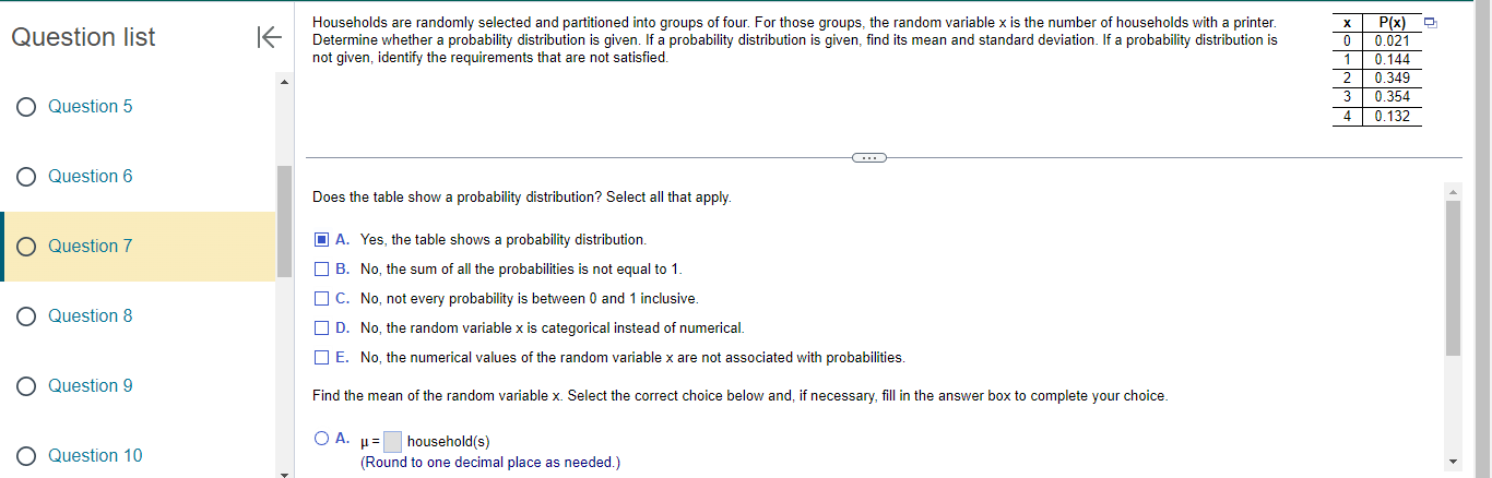 Solved Question List Question 5 Question 6 Question 7