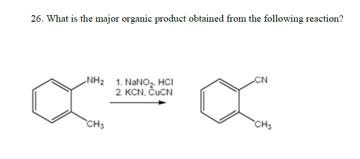 Solved 26. What is the major organic product obtained from | Chegg.com