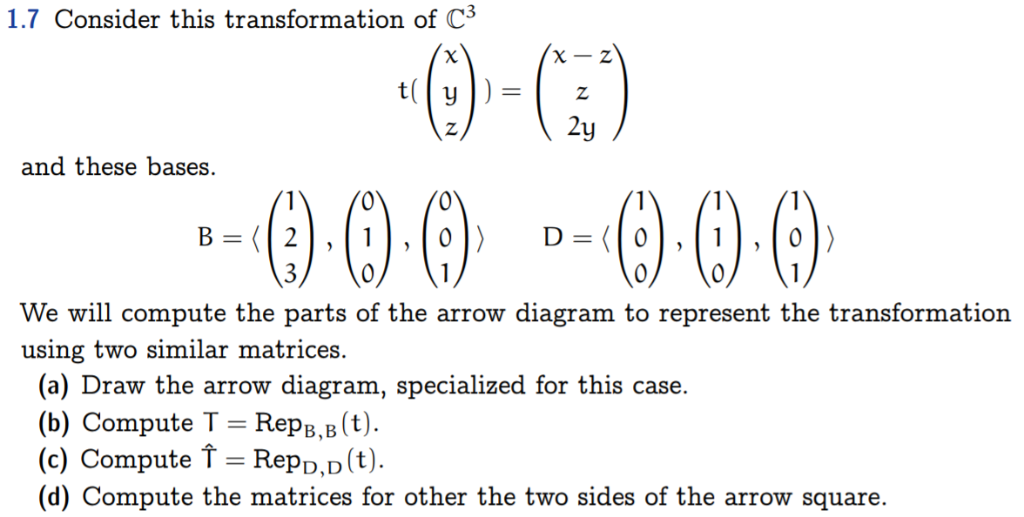 Solved 1.7 Consider this transformation of C3 2У and these | Chegg.com