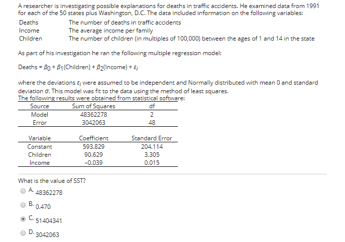 Solved A researcher is investigating possible explanations | Chegg.com
