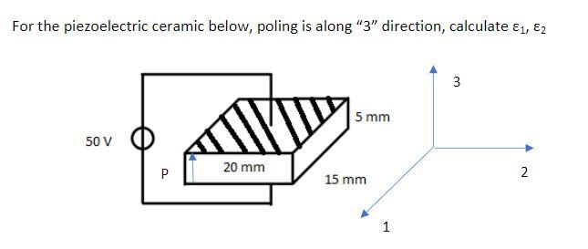 Solved For the piezoelectric ceramic below, poling is along | Chegg.com