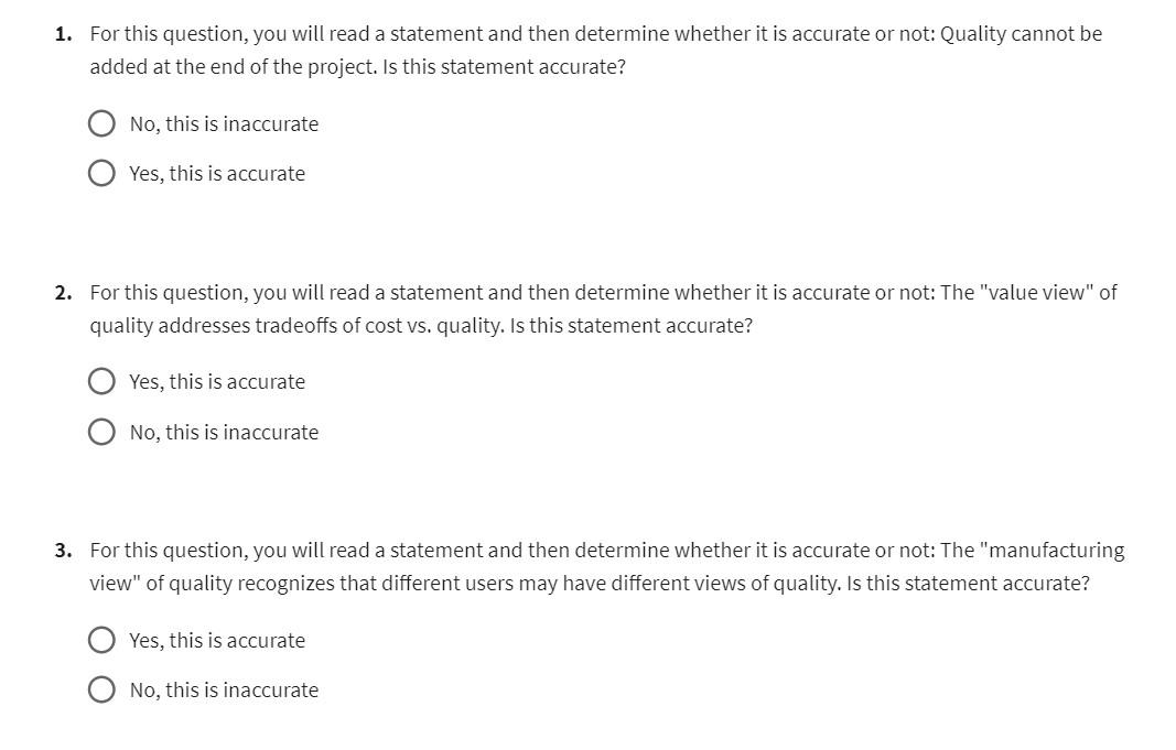 Solved 1. For this question, you will read a statement and | Chegg.com