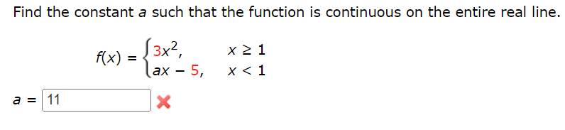 Solved Find the constant a such that the function is | Chegg.com