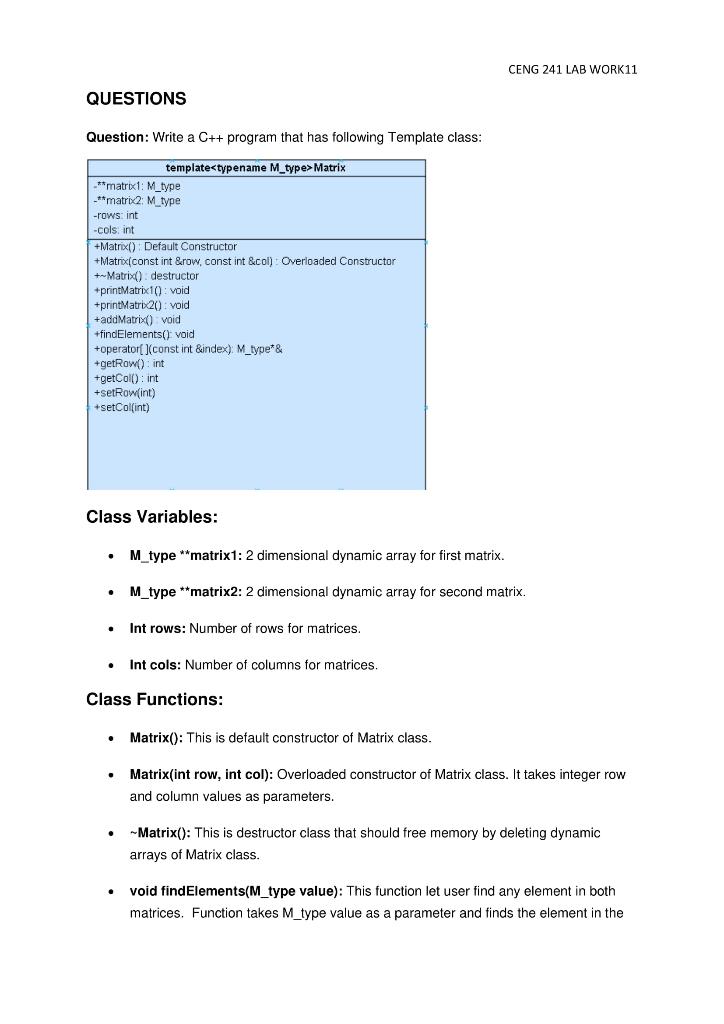 Solved Ceng 241 Lab Work11 Questions Question Write A C