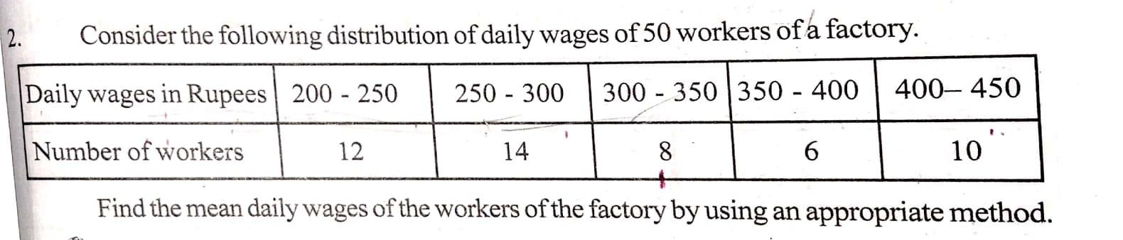 Solved 2 . . Consider the following distribution of daily | Chegg.com