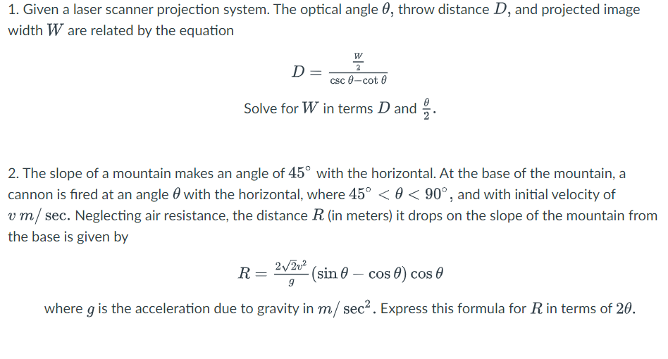 Solved 1. Given a laser scanner projection system. The | Chegg.com