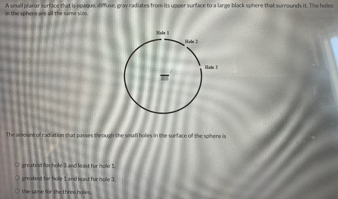 Solved A small planar surface that is opaque, diffuse, gray | Chegg.com